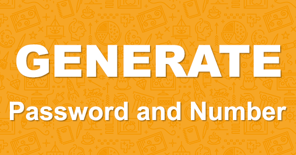 Generate Password and Number - Online
